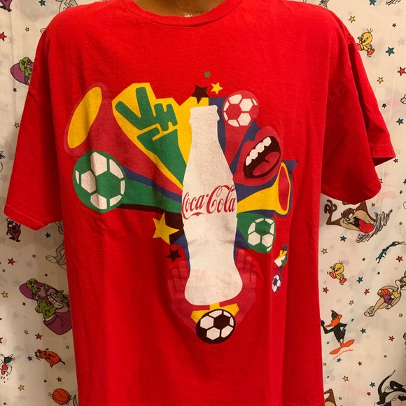 Shirts | Vintage Coca Cola Soccer World Cup Graphic Tshirt | Poshmark